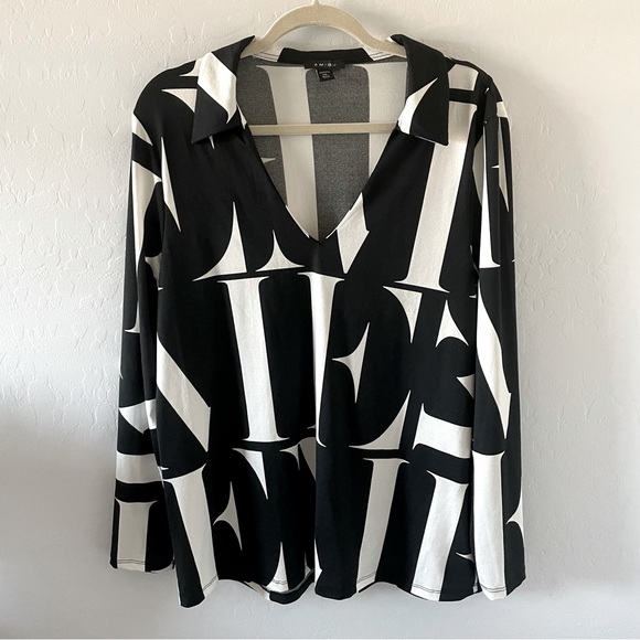 Amisu | Tops | Amisu Alphabet Long Sleeve Top | Poshmark